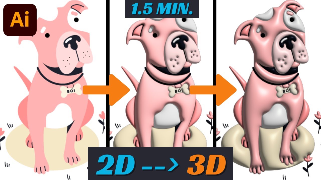 Transform a Flat Image into a 3D Avatar in Adobe Illustrator | Quick ...